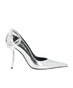 DIESEL® Pointed Metallic High Heel Pumps - Silver