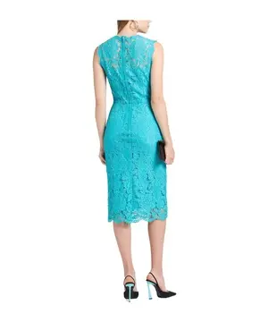 Dolce & Gabbana Sleeveless Lace Sheath Dress - Turquoise
