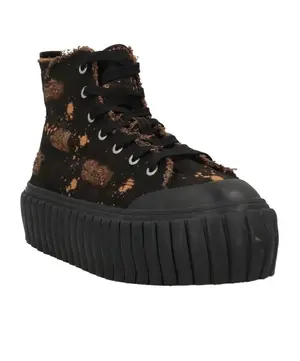 DIESEL® Contrast-color Canvas High-top Casual Shoes - Black