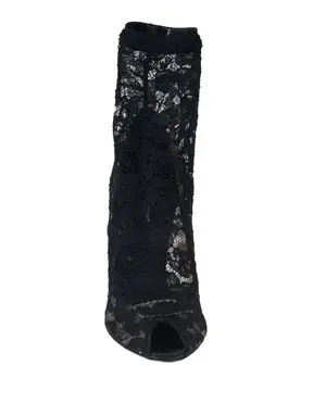 Dolce & Gabbana Lace Print Stiletto Heel Ankle Boots