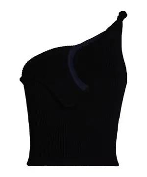 Jacquemus Two-tone One-shoulder Knit Top