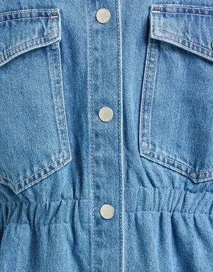 Farm Rio Medium Wash Denim Puff Sleeve Shirt