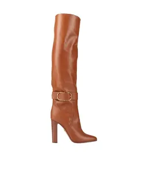 Dolce & Gabbana Solid Color Over-the-knee Boots - Brown