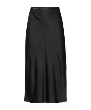 Jacquemus Simple Solid-color Satin Midi Skirt - Black