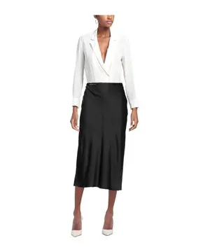Jacquemus Simple Solid-color Satin Midi Skirt