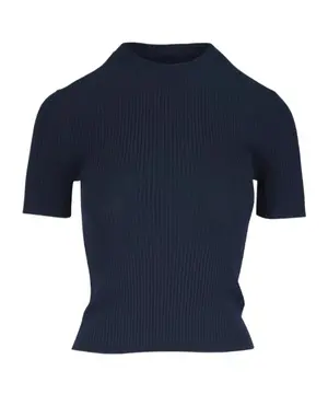 NILI LOTAN Dorset Ribbed Short-sleeved Top
