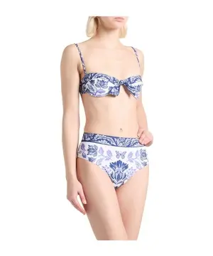 Farm Rio High-waisted Floral Bikini Bottoms - Blue