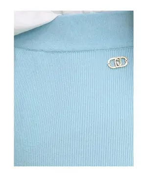 Liu Jo Ribbed Knit Mesh Insert Skirt