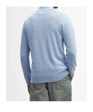 Barbour Half-zip Jumper With Embroidered Logo And Check Trim