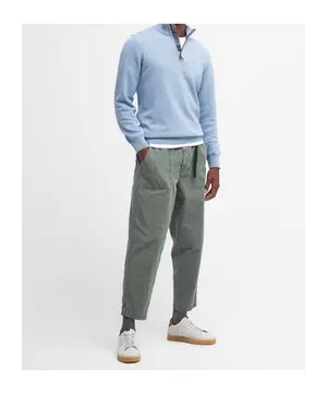 Barbour Half-zip Jumper With Embroidered Logo And Check Trim