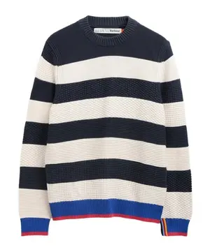 Barbour X Paul Smith Striped Textured Sweater - Ecru