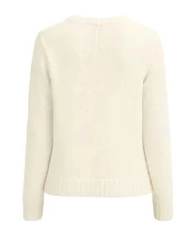SPORTY  RICH Sporty & Rich Flag Detail Crew Neck Sweater