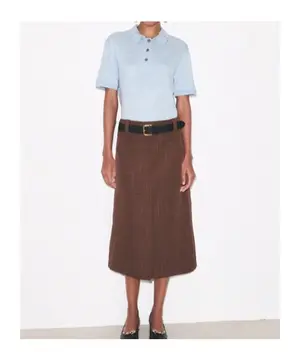 Tory Burch Oversized Silk Polo - Light Blue