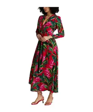 Farm Rio Flared Floral-print Crepe Maxi Dress