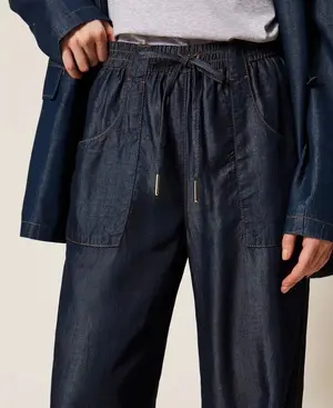 TWINSET Drawstring Denim Sweatpants