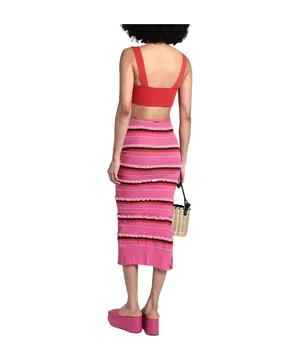 Jacquemus Striped Knitted Pencil Skirt - Purple-red