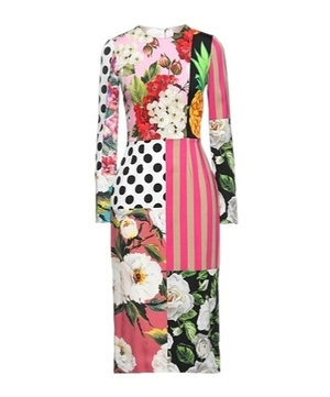 Dolce & Gabbana Fitted Patchwork Dress - Pink