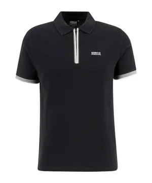 Barbour Logo Embroidered Polo Shirt - Black