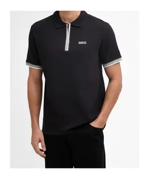 Barbour Logo Embroidered Polo Shirt - Black