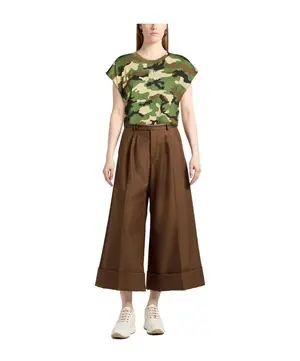 Dolce & Gabbana Camouflage-print Cropped Jersey T-shirt