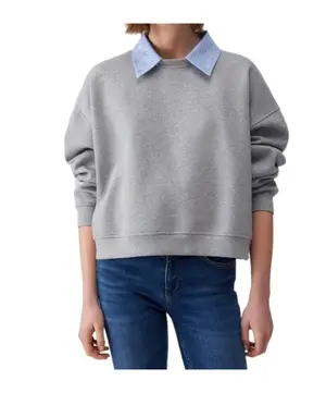 Liu Jo Embellished Neck Long-sleeved Sweatshirt - Ash