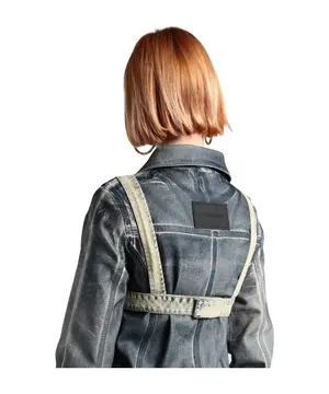 DIESEL® Sleeveless V-neck Denim Cropped Jacket