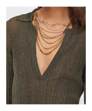 Liu Jo Lurex Ribbed V-neck Sweater