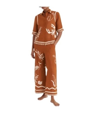 ERES Short Sleeve Printed Shirt - Brown