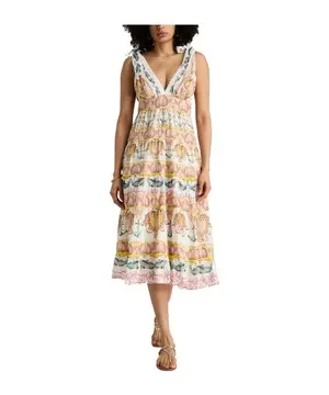 Farm Rio Sleeveless V-neck Printed Dress