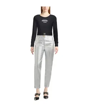 Dolce & Gabbana Long Sleeve Printed Cropped T-shirt