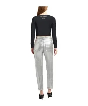 Dolce & Gabbana Long Sleeve Printed Cropped T-shirt