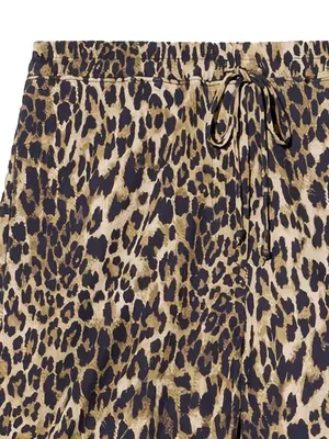 NILI LOTAN Drawstring Leopard-print Shorts