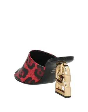 Dolce & Gabbana Leopard Print Patent Leather Slide Sandals