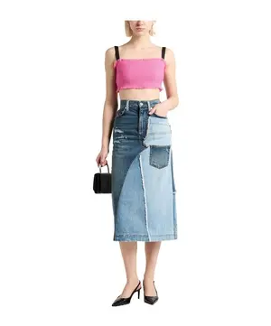 Dolce & Gabbana Tweed Square Neck Crop Top
