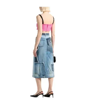 Dolce & Gabbana Tweed Square Neck Crop Top