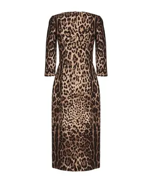 Dolce & Gabbana Leopard-print Crepe Sheath Dress