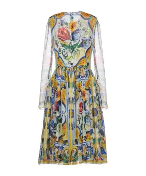 Dolce & Gabbana Printed Long Sleeve Dress