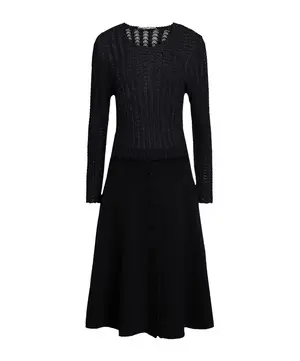Dolce & Gabbana Minimalist Knitted Flare-sleeve Dress - Black