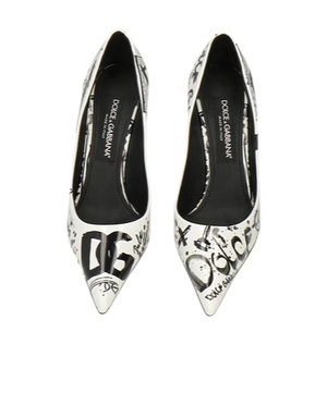 Dolce & Gabbana Pointedtoe Printed Highheels - White
