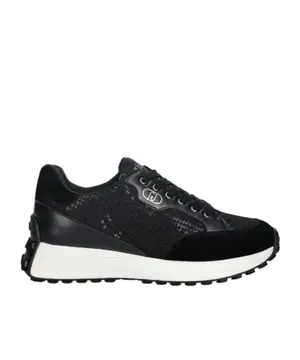 Liu Jo Lace-up Glitter Paneled Sneakers - Black