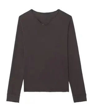 Zadig&Voltaire Monsatir Henley Button-detail T-shirt - Carbone