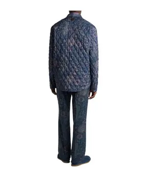Etro Quilted Overshirt With Floral Paisley Motif