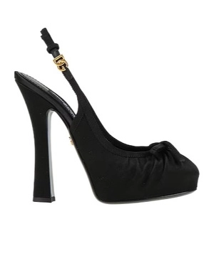 Dolce & Gabbana Satin Bowdecorated Highheels - Black