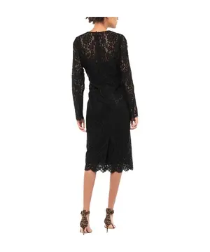 Dolce & Gabbana Lace Long-sleeved Midi Dress - Black