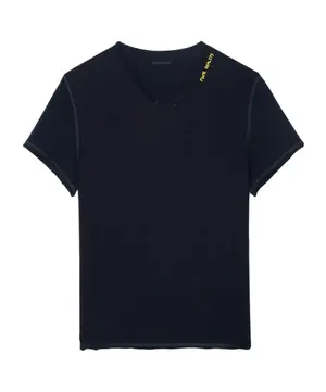 Zadig&Voltaire Monsatir Henley Short-sleeve T-shirt - Black