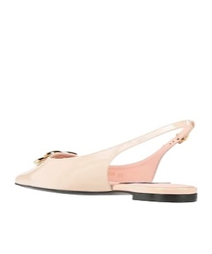 Dolce & Gabbana Pointed Toe Patent Leather Ballet Flats - Pink