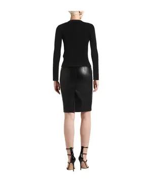 DIESEL® Ribbed Long Sleeve Top With Logo Detail