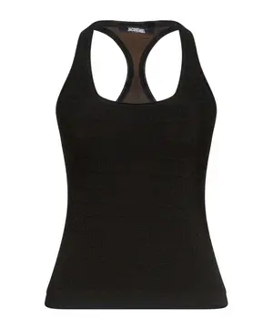 Jacquemus Sleeveless Top With Textured Finish - Black