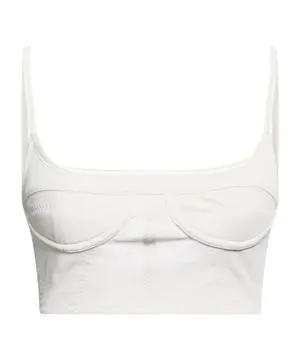 Jacquemus Solid-colored Sleeveless Cropped Top - White