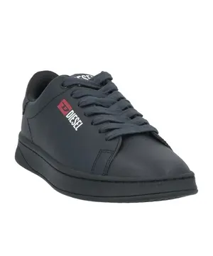 DIESEL® Low Top Leather Sneakers With Logo Print